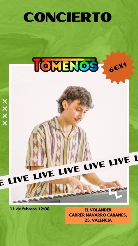 Concierto Volander Tomenos – 11 de febrero – en Valencia